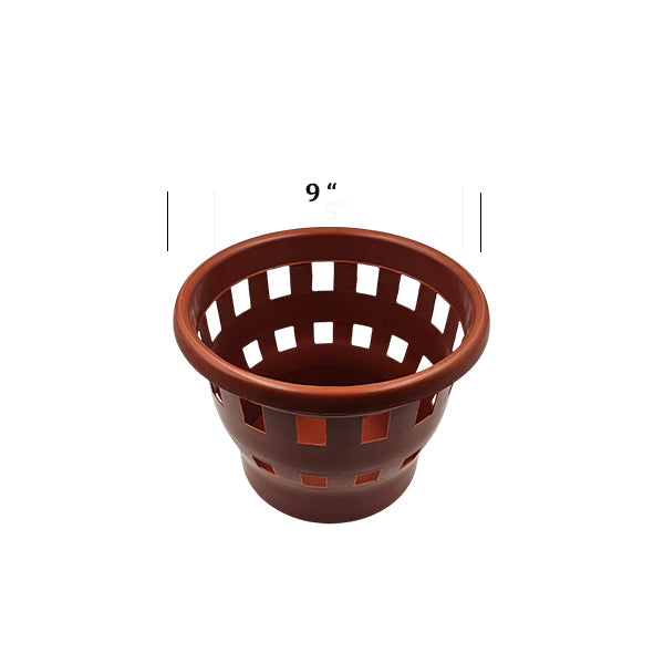 Orchid Pot 9 Inch Black/Terra